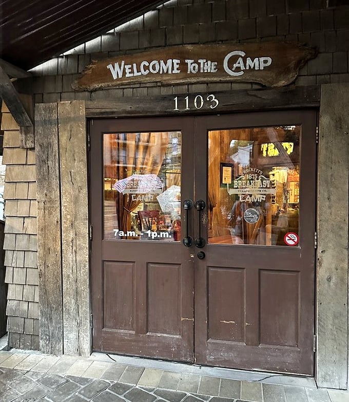 Welcome to the Camp isn't just a sign – it's an invitation to join a breakfast tradition that feels like coming home.