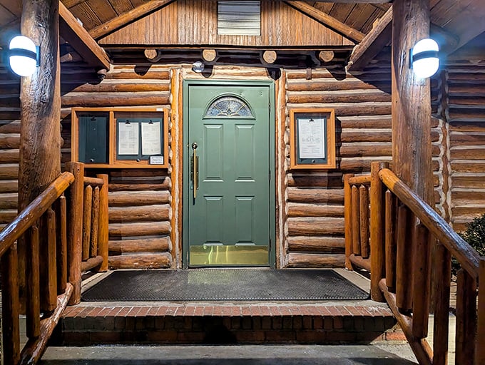 The green door entrance beckons like a portal to comfort food paradise—no secret password required, just a healthy appetite.