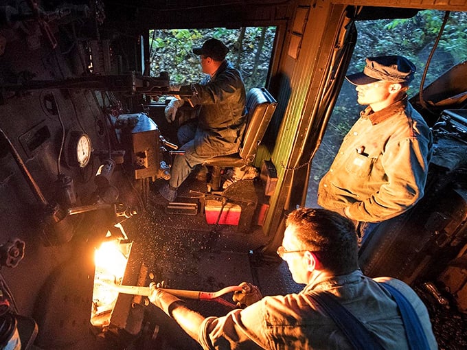 Watching the locomotive crew work is like seeing craftsmen practice an art form that predates your smartphone by decades.