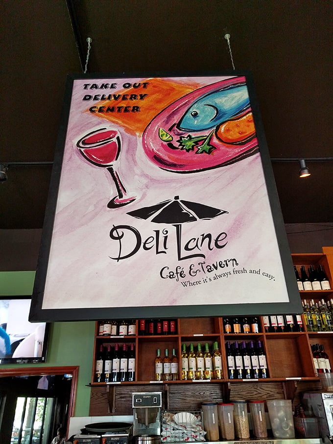 "Where it's always fresh and easy" – the colorful signage perfectly captures Deli Lane's philosophy. No pretension, just good food and drinks in a welcoming space.