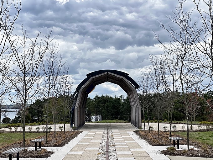 This architectural gateway serves as a symbolic threshold between everyday life and something more profound—no wizardry required, just an open mind.