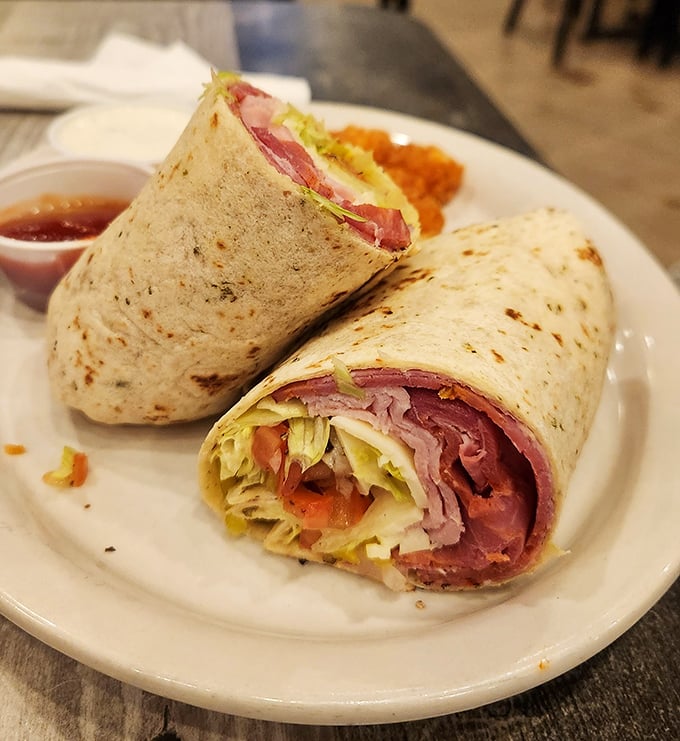The Italian wrap – where every ingredient plays its part in perfect harmony, like a delicious edible orchestra in tortilla formal wear.