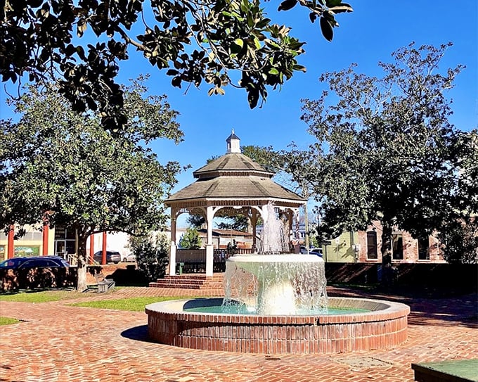 Magdalen Square's gazebo and fountain create the perfect centerpiece for community life—a gathering place that's hosted everything from first kisses to festival dances.