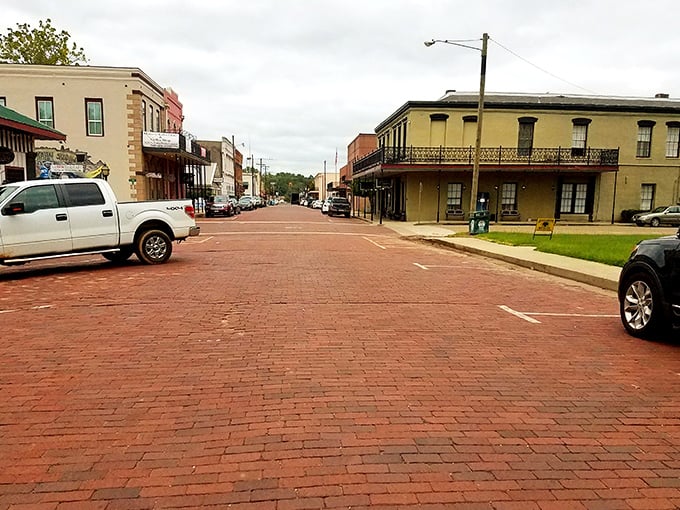 Jefferson's main thoroughfare isn't just a street – it's a timeline of American architectural styles where modern cars look slightly confused about where they've parked.