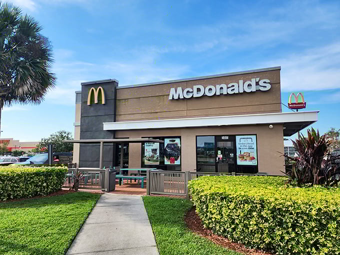 Even McDonald's gets the Florida treatment with lush landscaping—fast food that doesn't feel like a compromise.