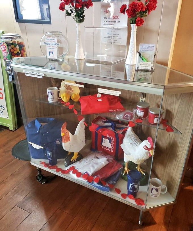 Chicken memorabilia that tells you everything: this place doesn't just serve poultry – it celebrates it with unabashed enthusiasm.