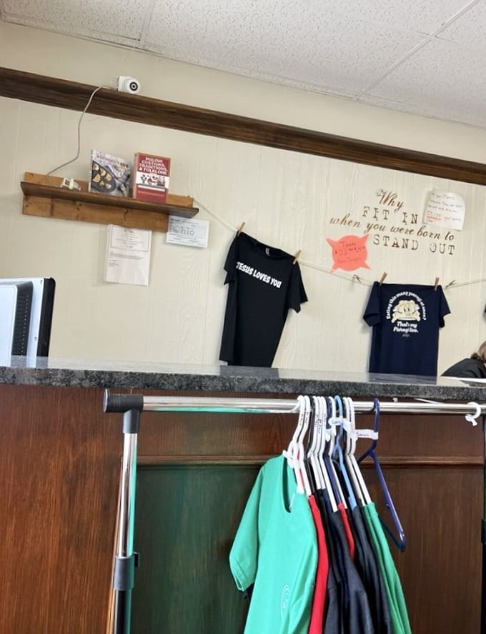 Merchandise for the true believers. When a restaurant's t-shirts become coveted souvenirs, you know they're doing something right.