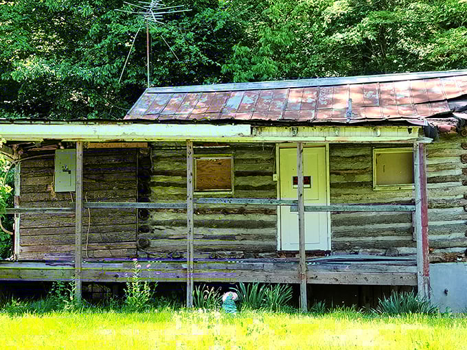 This weathered cabin has seen more history than your high school textbook—standing as a humble reminder of simpler, harder times.