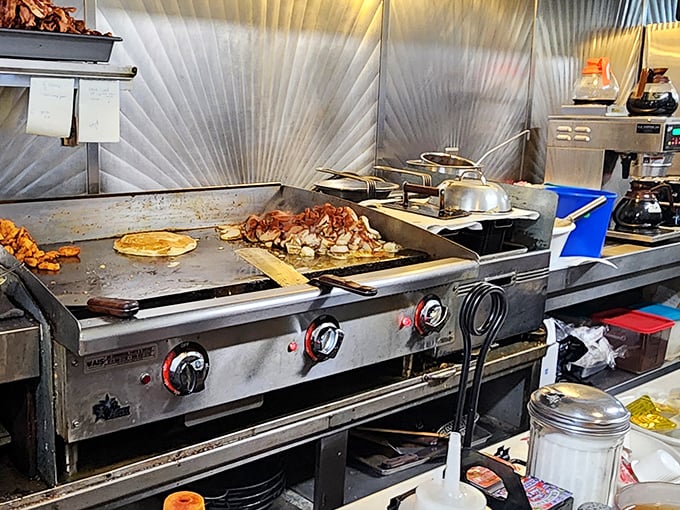 The griddle – hallowed ground where breakfast dreams come true and bacon performs its magical transformation from good to transcendent.