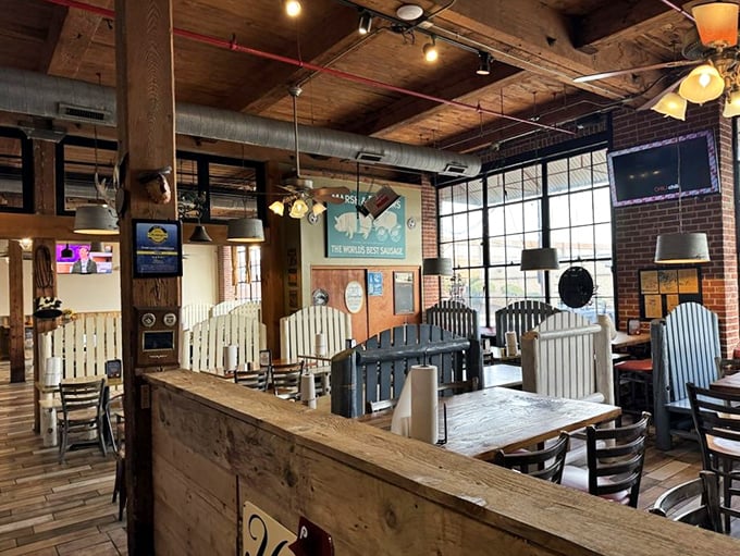 Rustic charm meets practical comfort in a space designed for one purpose: serious enjoyment of serious barbecue.
