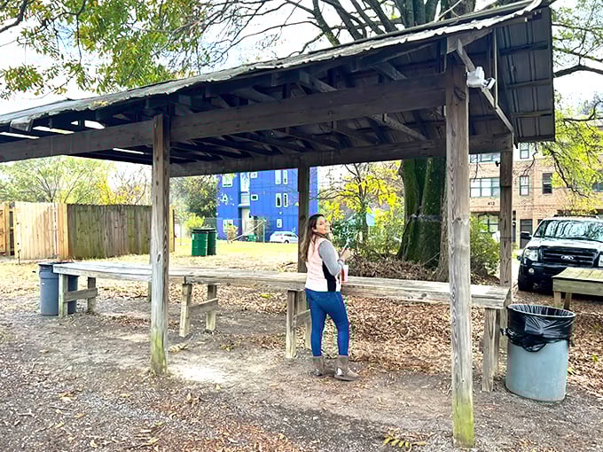 Rustic outdoor seating where you can savor your burger bounty while contemplating life's important questions – like getting seconds.