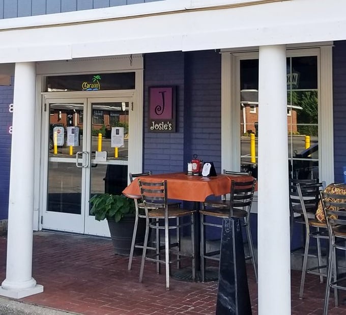 The outdoor seating area—where fresh air and fresh coffee create the perfect Kentucky morning cocktail, no bourbon required (though it's nearby if needed).