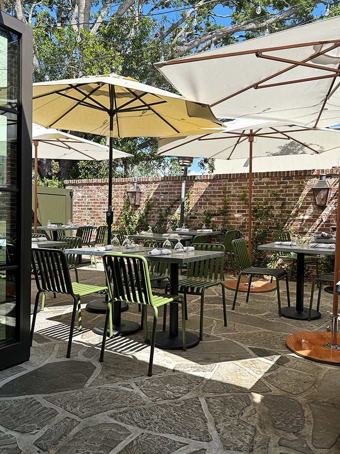 The outdoor patio offers al fresco dining under umbrellas, where Florida's sunshine plays nicely with Britain's culinary traditions.
