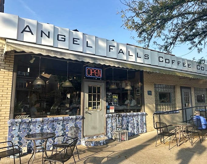 Sidewalk seating at Angel Falls transforms ordinary Akron afternoons into mini European holidays, one espresso at a time.