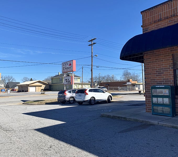 The parking lot view—where locals know to arrive early or be prepared to wait, a small price to pay for food that makes your soul do a happy dance.