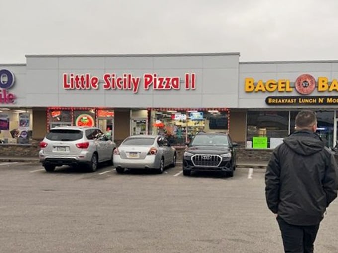 The parking lot – where anticipation builds and post-meal food comas begin. Worth circling the block for when it's full.