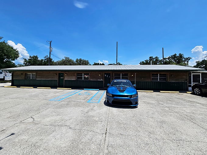 In the harsh light of day, this unassuming building doesn't hint at the culinary treasures within – the best kind of Florida secret.