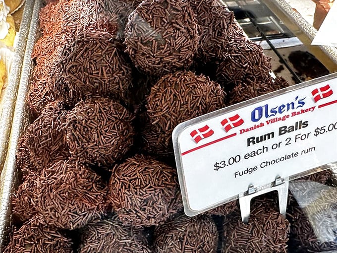 Rum balls rolled in chocolate sprinkles—proof that sometimes the best things in life are round, boozy, and fit perfectly in your palm.