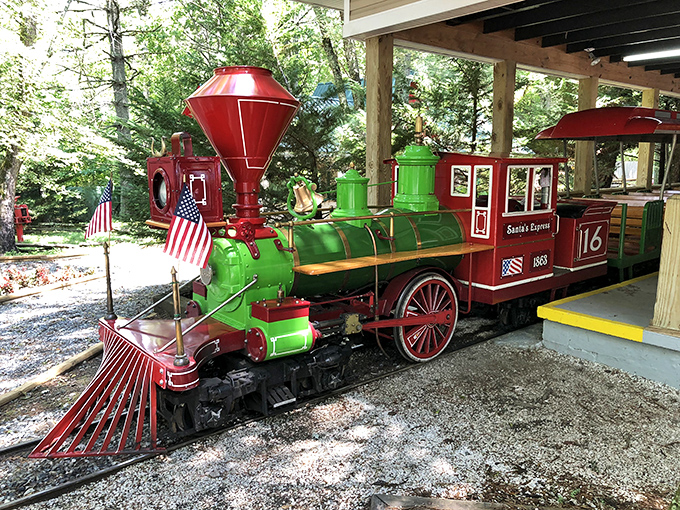 Santa's Express offers mountain views and seated rest—two things exhausted parents appreciate more than children ever will.