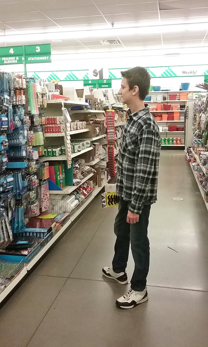 The contemplative shopper ponders life's great question: "Do I really need this?" At Dollar Tree, the answer is always "Yes!"