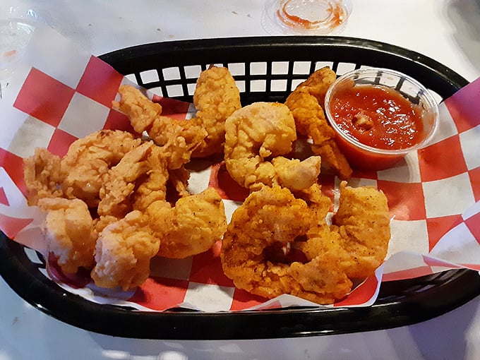 Perfectly golden calamari that shatters with each bite—proof that even landlocked states can nail the art of fried seafood.
