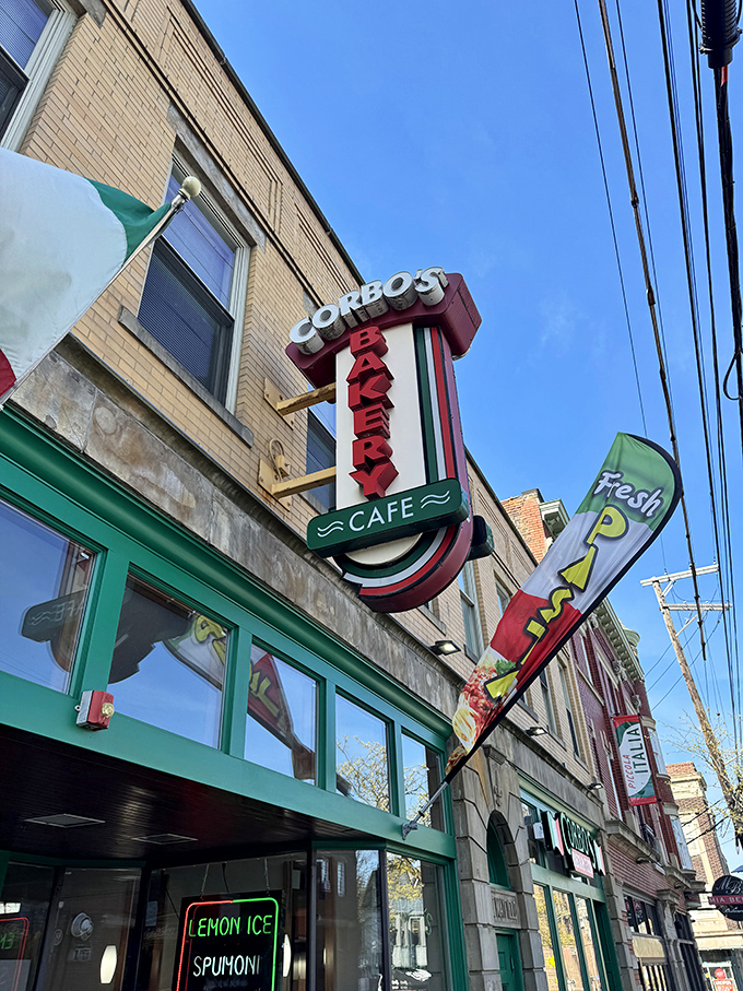 That vintage neon sign isn't just advertising – it's a landmark that's guided generations of Clevelanders to their sweet reward.