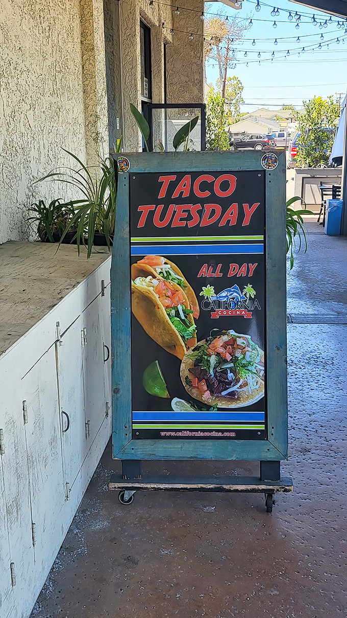 The Taco Tuesday sign isn't just an announcement—it's more like a public service announcement for your taste buds.