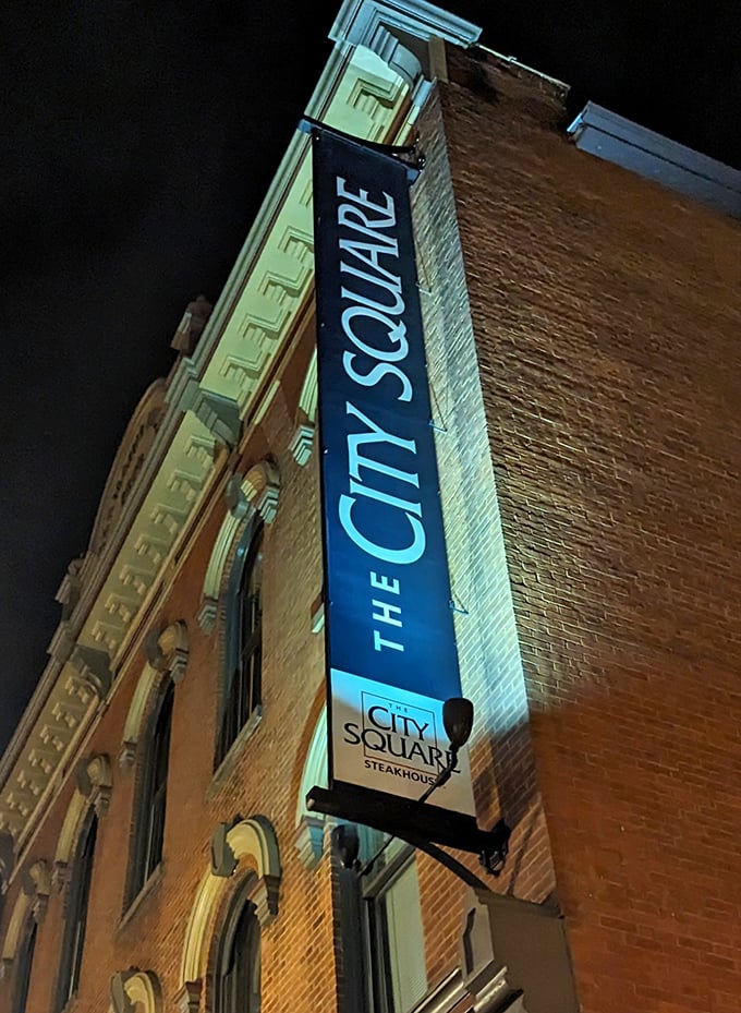 At night, the illuminated sign serves as a beacon for hungry travelers and locals alike – a North Star for those navigating by their appetites.