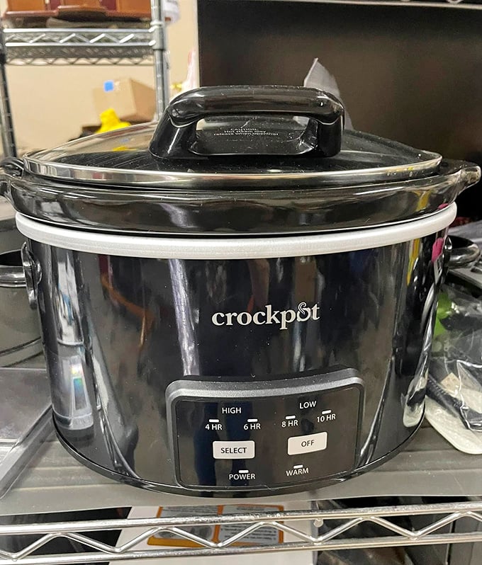 A barely-used Crockpot awaits its next owner – ready to transform tough cuts and random vegetables into Wisconsin winter comfort food.