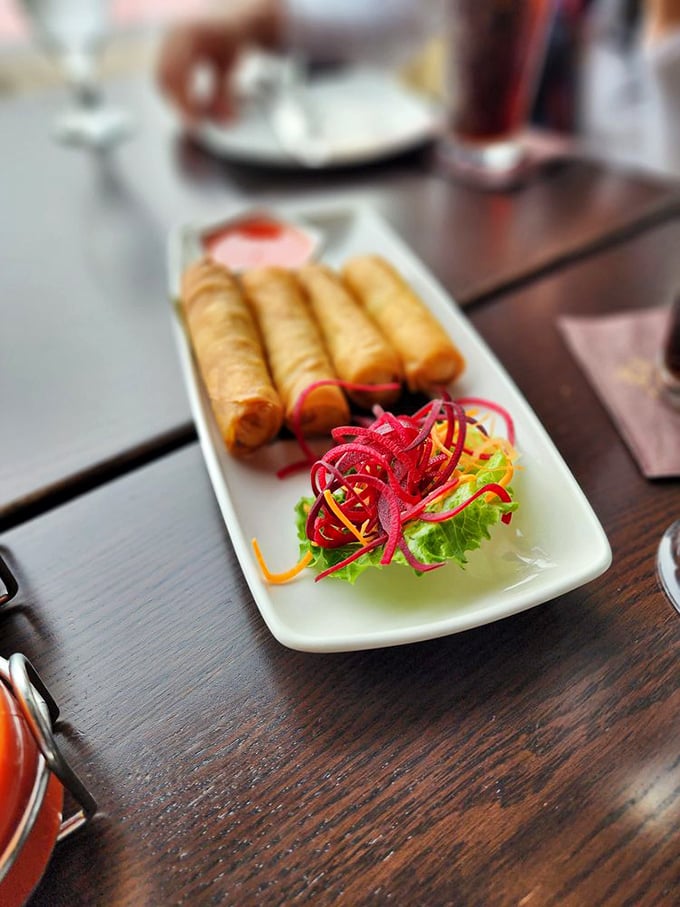 Spring rolls so perfectly crisp, they make that satisfying crunch that's music to a hungry person's ears.