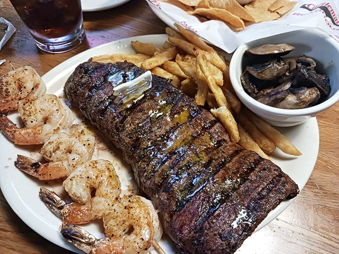 Surf meets turf in a romance for the ages—this steak and shrimp combo is the power couple of the menu.