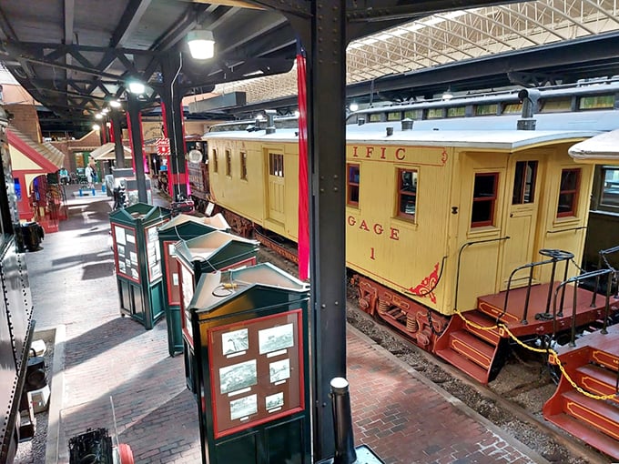 A lineup of iron giants – each locomotive a chapter in America's transportation story, now preserved for wide-eyed visitors of all ages.
