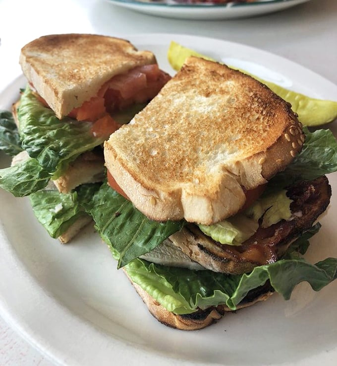 The BLT—a sandwich so perfect it needs no reinvention. Crispy toast, garden-fresh lettuce, and bacon that actually lives up to its promise.