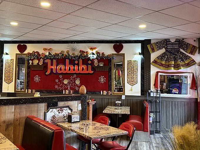 Wall decorations add character and cultural warmth, reminding you this isn't just dinner—it's a complete experience.