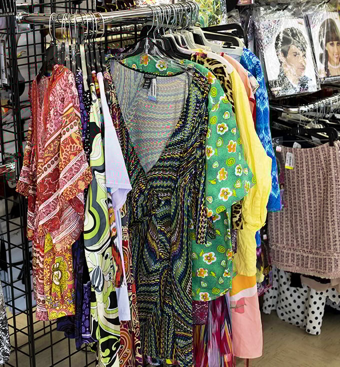 Pattern paradise! These vibrant prints and bold designs are like wearable art, waiting for their next creative owner.