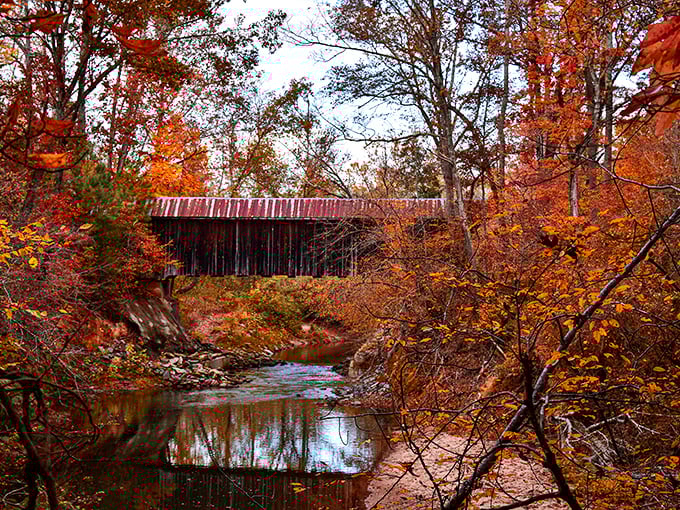 Fall foliage creates nature's perfect frame for this historical masterpiece. If Monet were a photographer, this would be his subject.