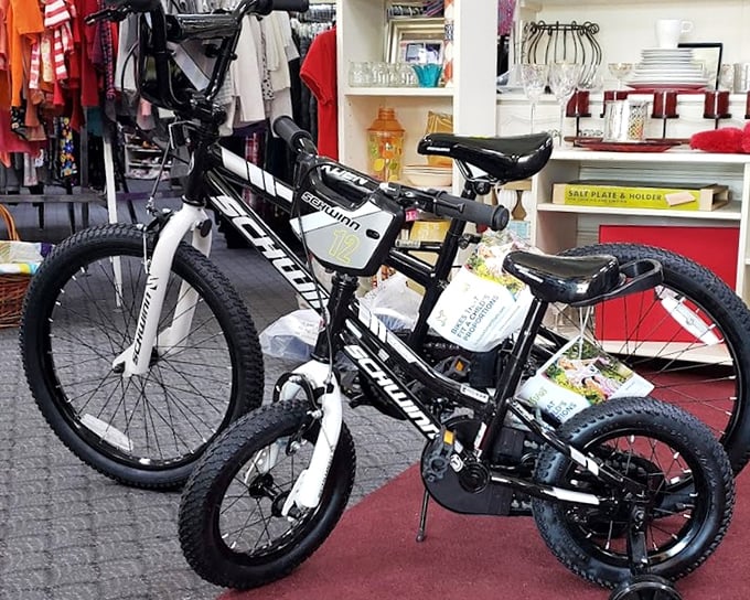Bicycles waiting for new adventures—from first-time riders to weekend warriors. That kid's bike costs less than two movie tickets and will create infinitely more memories.