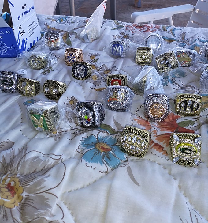 Championship rings that let you pretend you were on the team—all the glory with none of the concussions or contract negotiations.