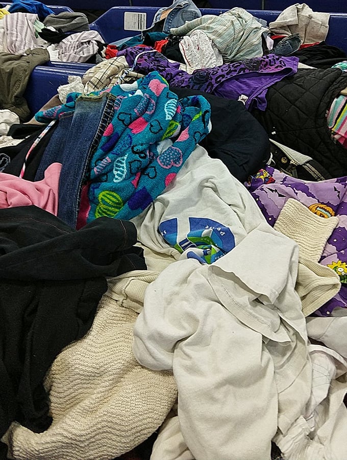 The textile mountain where patience is rewarded. Somewhere in this colorful chaos lurks the perfect vintage band t-shirt or cashmere sweater.