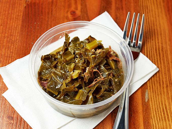 Collard greens done right: tender, savory, and swimming in pot liquor that's practically drinkable. Southern grandmothers would approve.