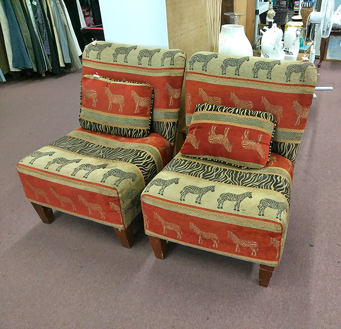 These zebra-patterned chairs aren't just seating—they're a safari for your living room that didn't require airfare to Africa.