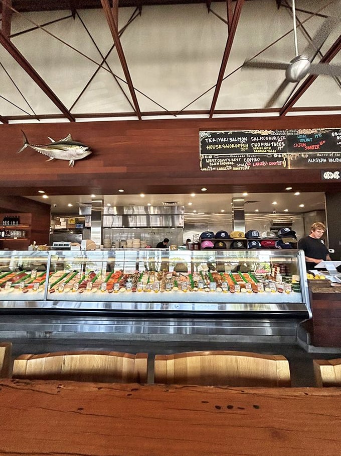 This seafood display case should have its own Instagram account—each fillet and shellfish arranged with the care of precious jewels.