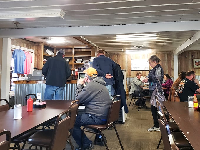 The universal truth of great local spots—people will wait, and they'll do it happily. When pie is the reward, patience becomes the easiest virtue.