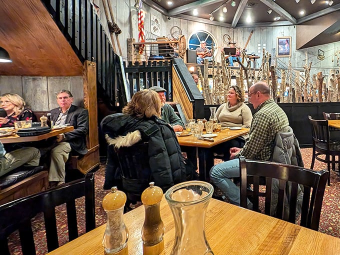 Happy diners caught in their natural habitat—notice how nobody's looking at their phones? That's the power of properly cooked beef.