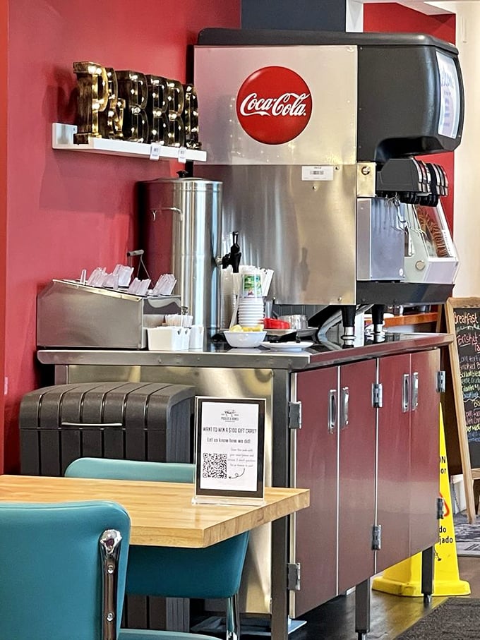 This isn't just a drink station—it's hydration headquarters for BBQ enthusiasts. That illuminated "PEPSI" sign isn't just branding; it's a beacon for the parched.
