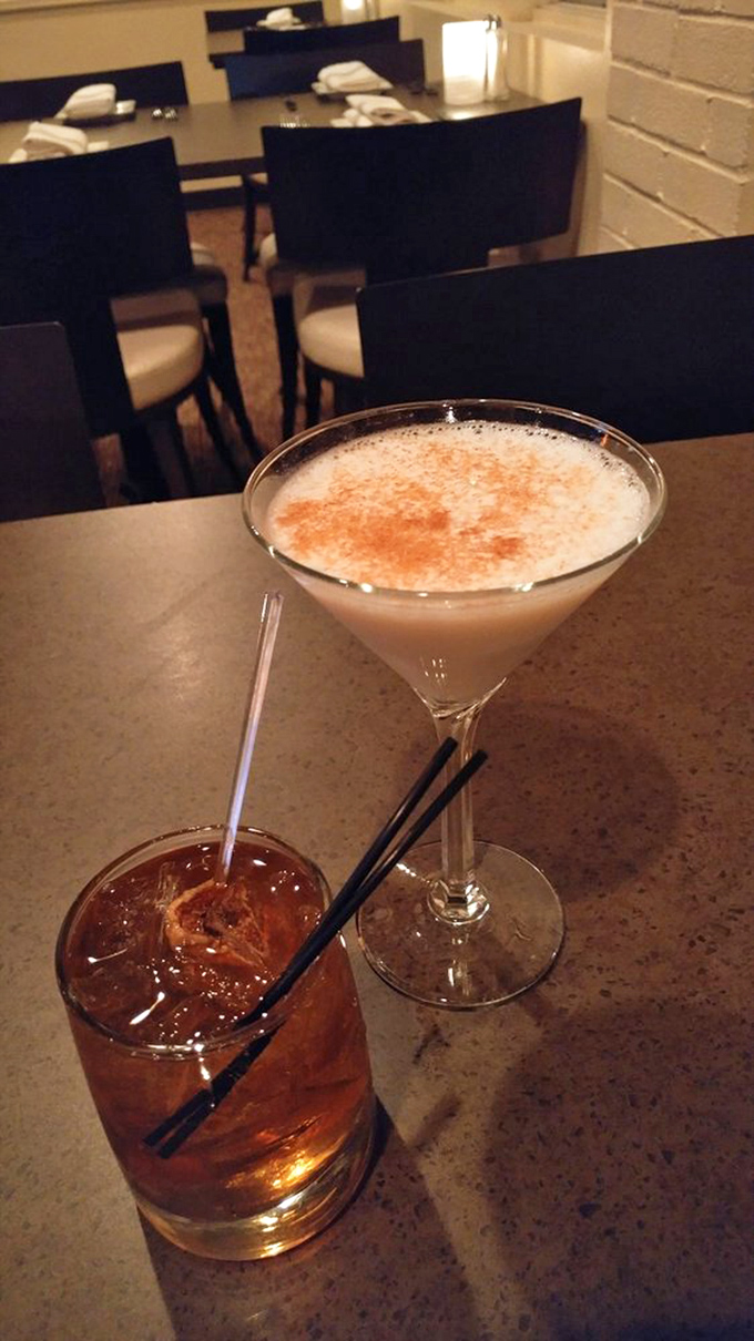 Cocktails that make you wonder why you ever settled for just beer. One creamy, one classic—both promising a very good evening ahead.