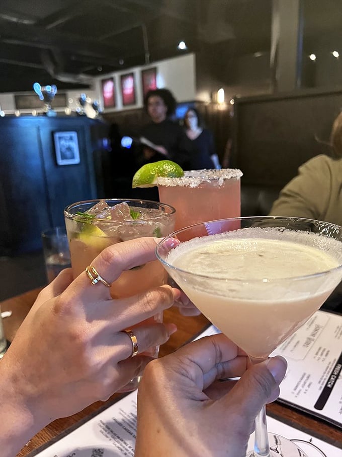 Cocktail hour done right—a trio of handcrafted libations that prove Virginia knows more than just wine. That salt-rimmed beauty is calling your name after a long week.