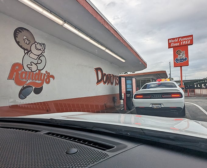The drive-thru option for those who can't bear to leave their car—or perhaps can't wait to start eating their donuts.