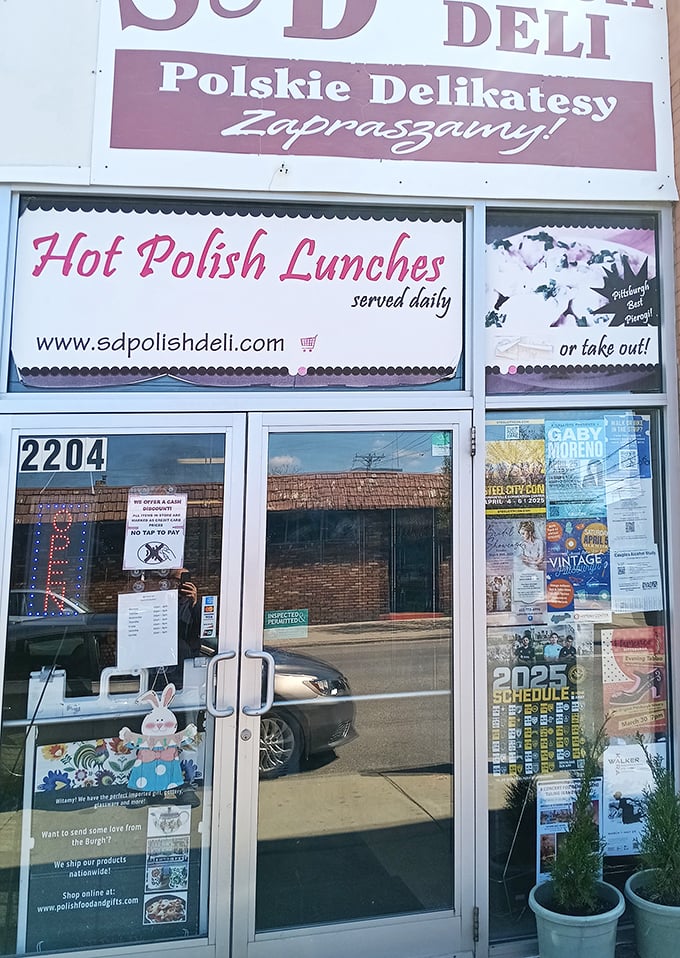 The welcoming entrance promises hot Polish lunches that will ruin all other lunch options for you—consider yourself warned.