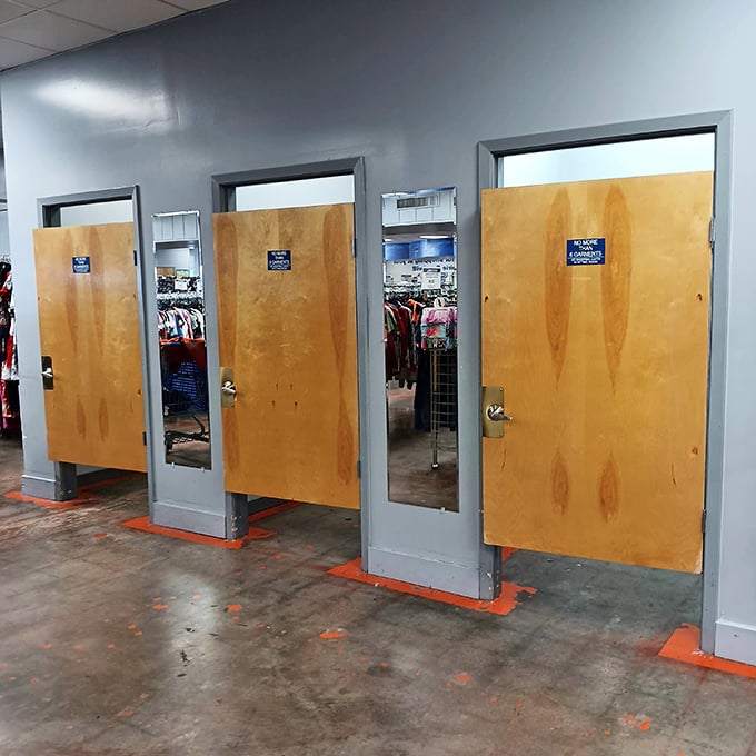 The fitting rooms may be simple, but they're where the magic happens – where "maybe" transforms into "definitely taking this home!"